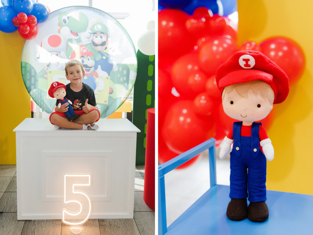 Aniversário de 5 anos do Ian com tema Super Mario – Gaby no Canadá